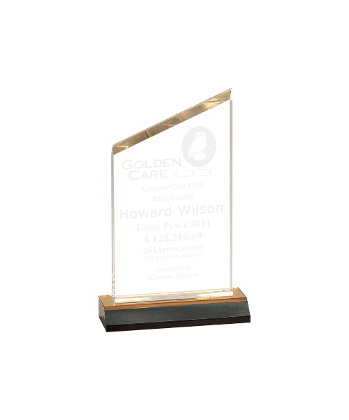 Gold Reflection Beveled Peak Acrylic with Gold Mirror Base – Gleam & Glory